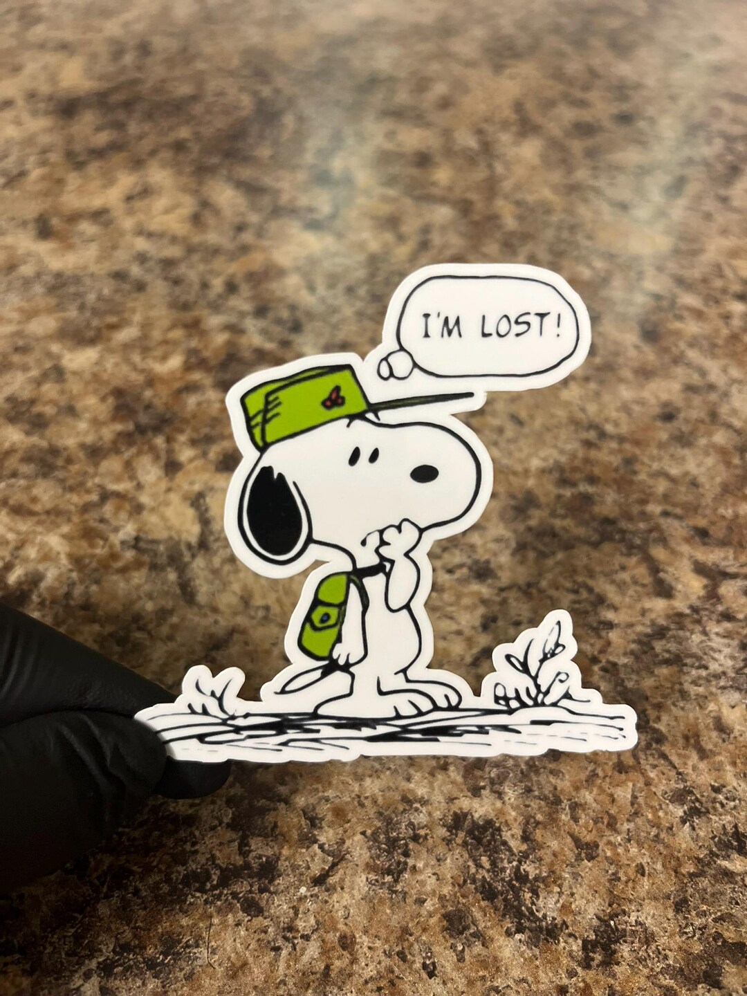 Lost Scout Snoopy With Backpack Sticker | Peanuts Directionally ...