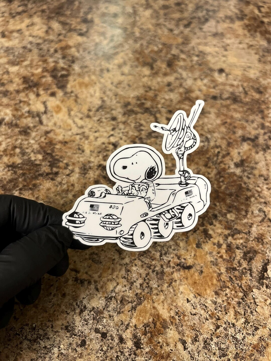 Astronaut Snoopy Moon Rover Sticker | Space Explorer Beagle Art | NASA ...