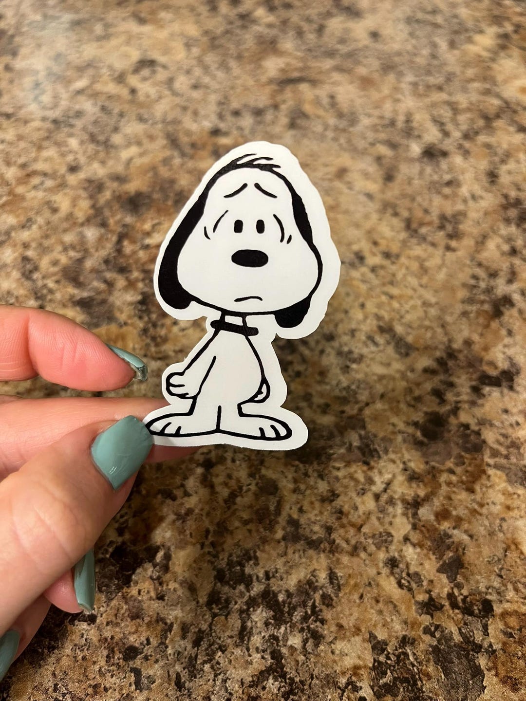 Sad Snoopy Face Waterproof Vinyl Sticker – Cute Peanuts Character Decal ...