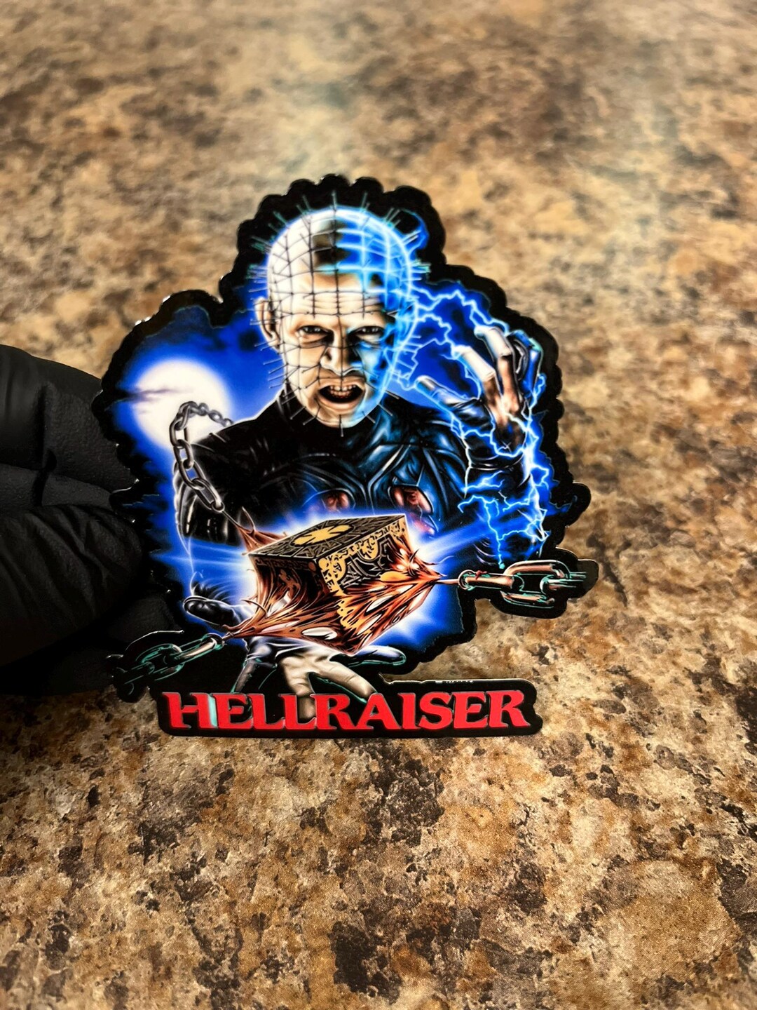Pinhead Hellraiser Horror Sticker | Lead Cenobite With Chains & Lament ...