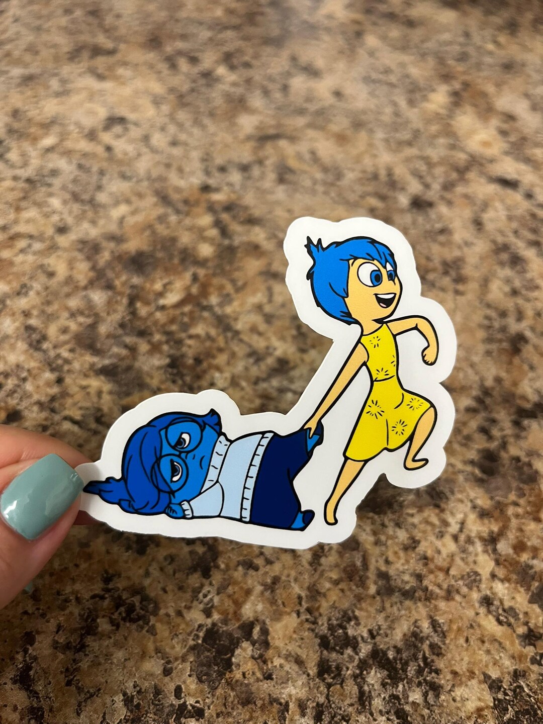 Joy and Sadness Inside Out Sticker Waterproof Vinyl Sticker for Laptop ...