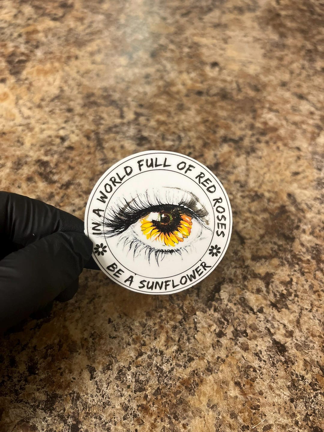 Sunflower Eye Inspirational Sticker | Be Different Floral Art | Unique ...