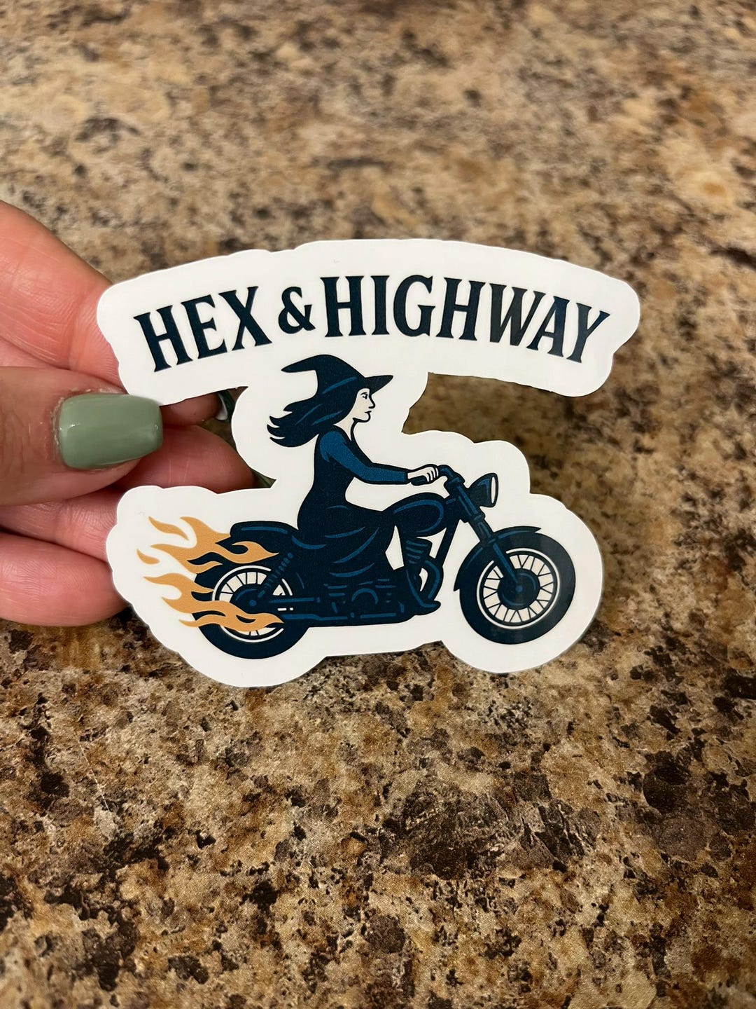 Hex & Highway Witch Rider Vinyl Sticker | Motorcycle Witchcraft Decal ...