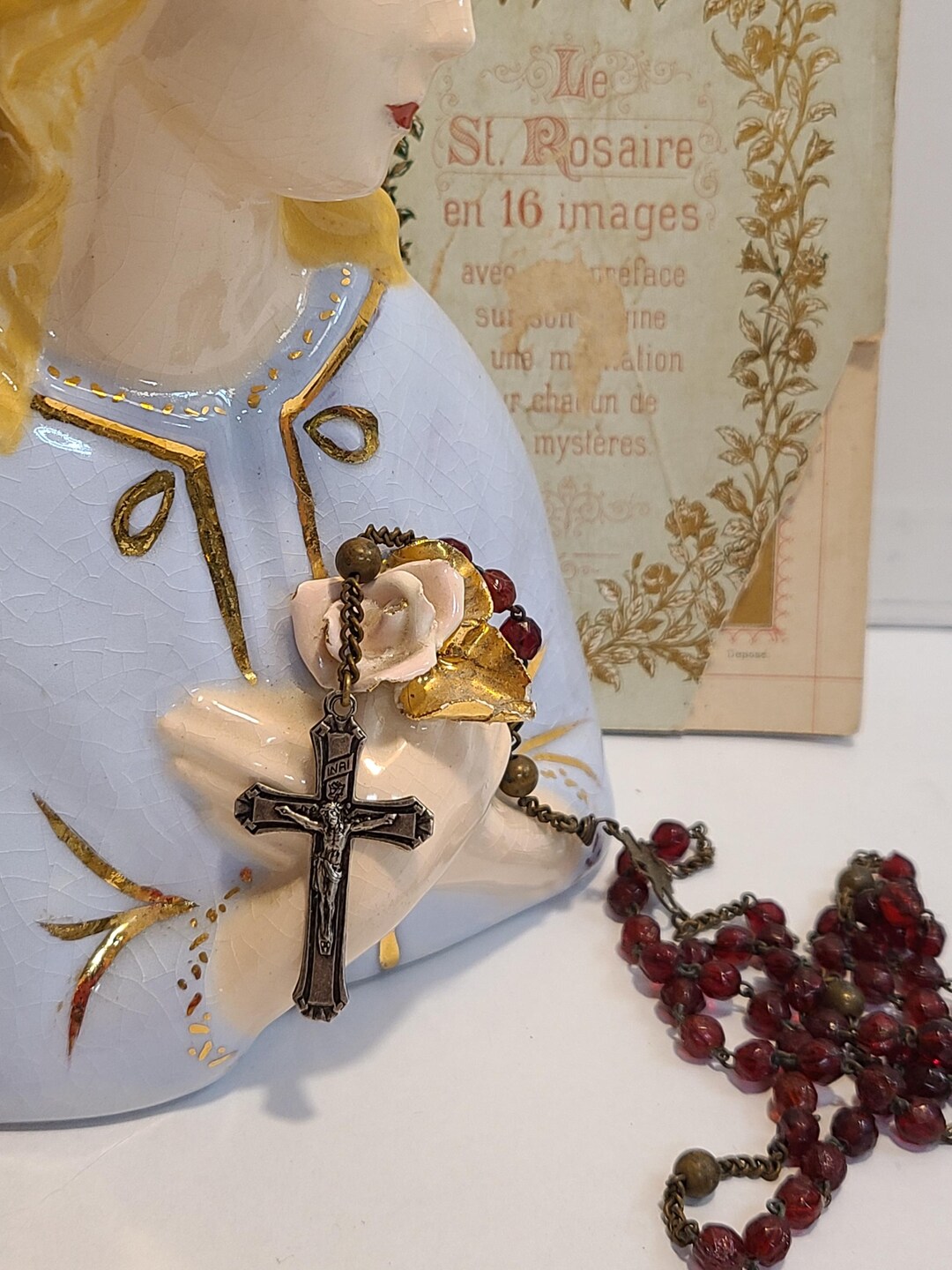 Authentic Lourdes Rosary Relic With Original Leather Pouch - Imported ...