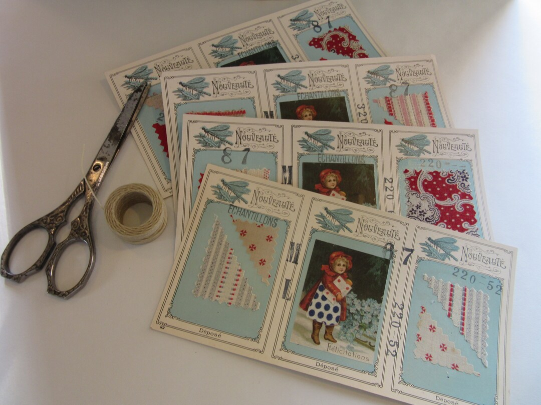 Antique French Fabric Sample Card: Paris Market Collector Piece - Etsy