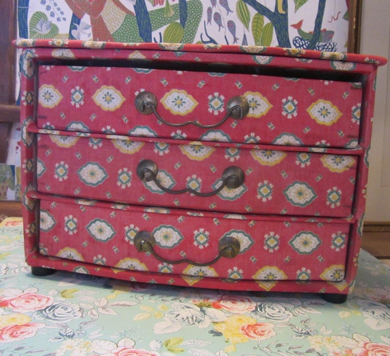 Antique French 1910s Fabric Covered Box French Fabric Box | Etsy