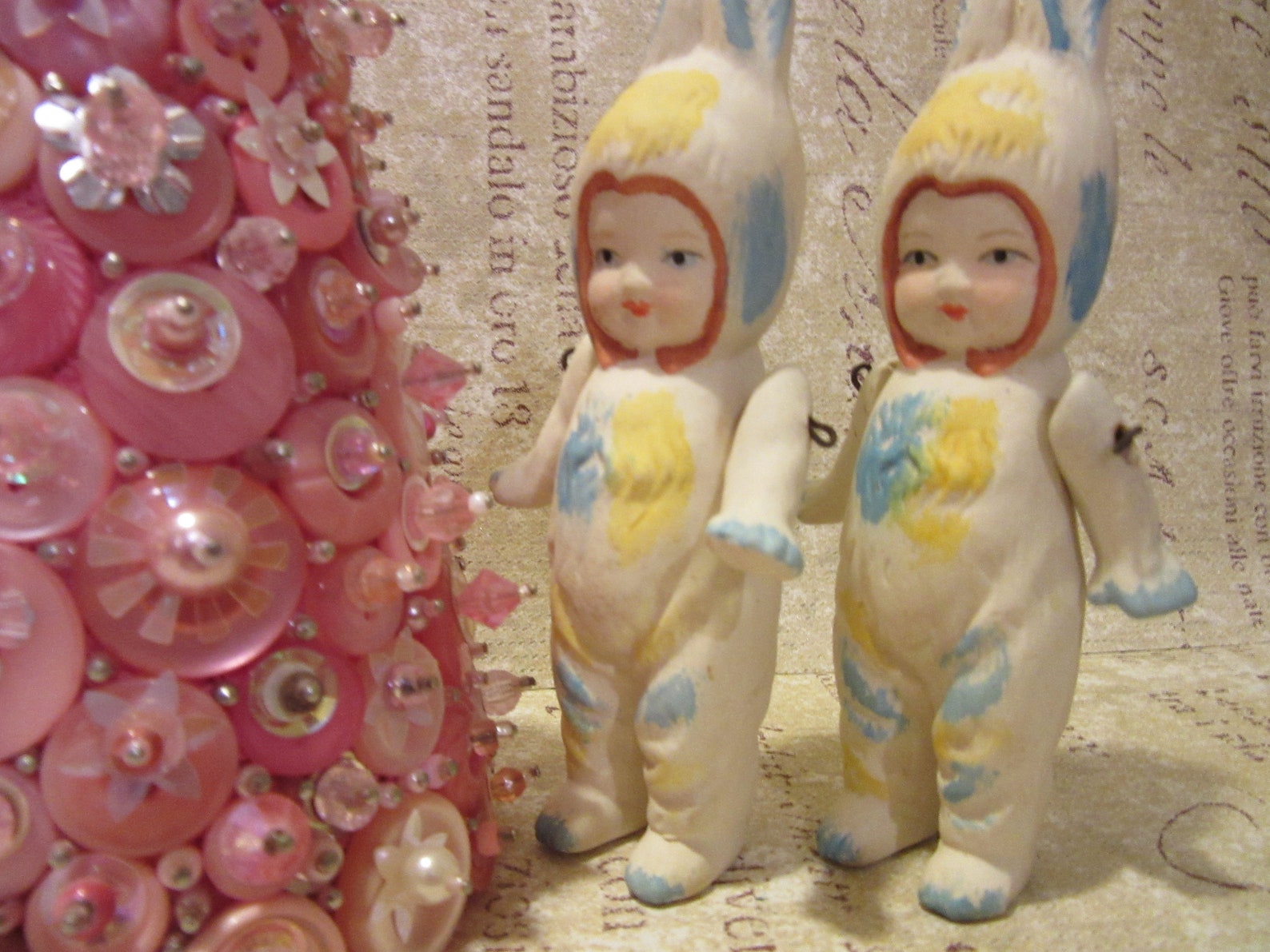 Antique Movable Chalkware Bunny Doll Made in France Imported - Etsy