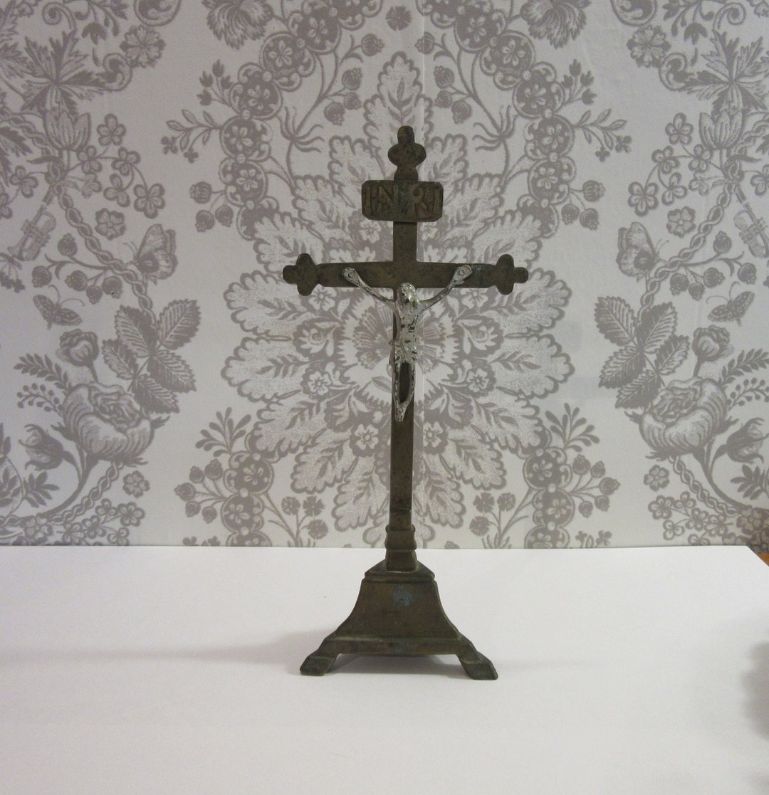 Antique Vintage Crucifix Religious Cross Saint Catholic Art Relic ...