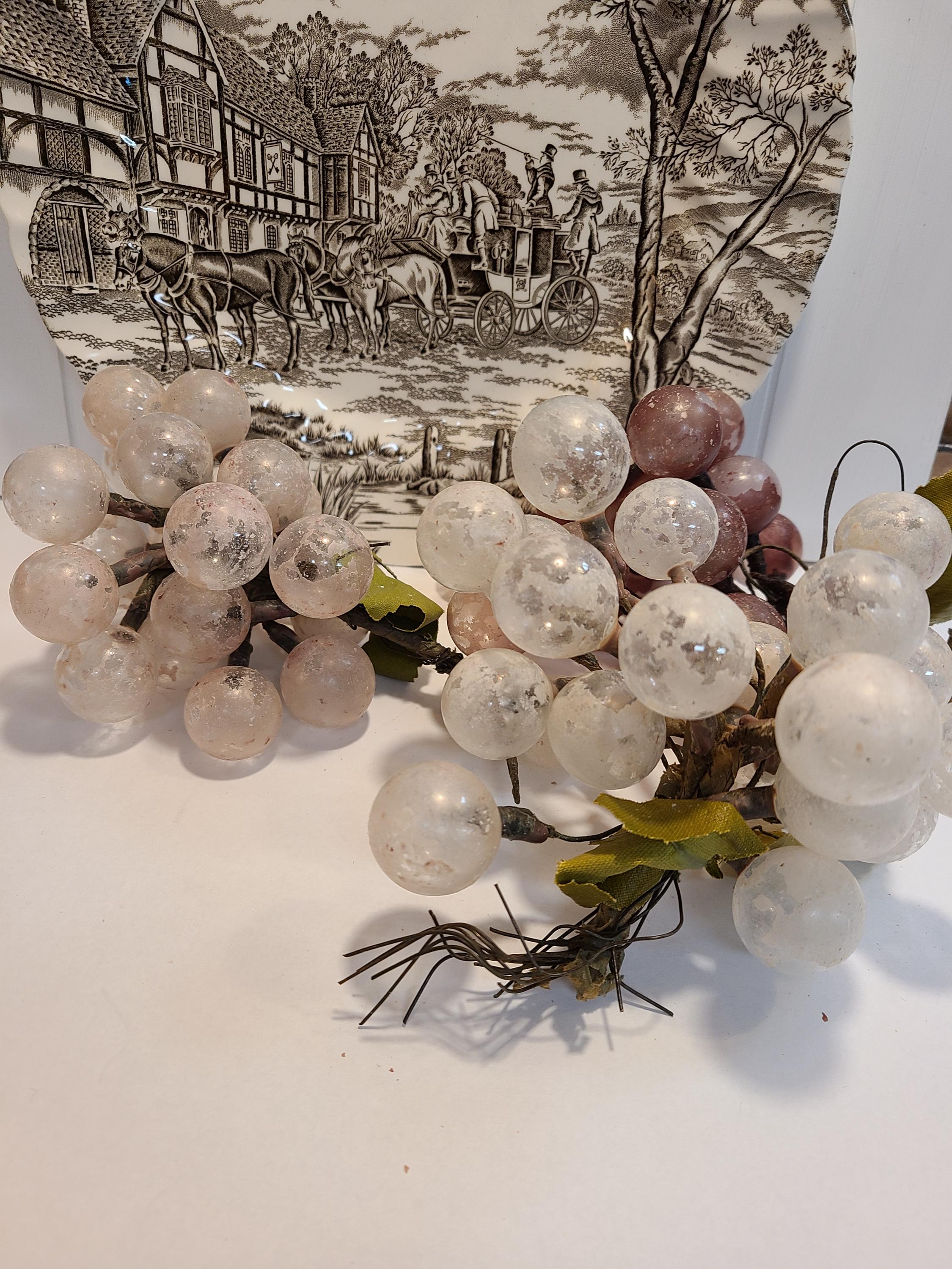 Antique French Glass Grape Clusters: Shabby Chateau Decor (set of 3) - Etsy