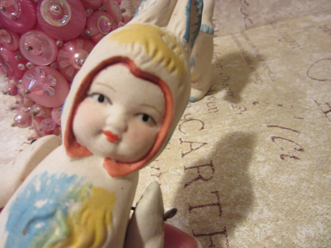Antique Movable Chalkware Bunny Doll Made in France Imported - Etsy