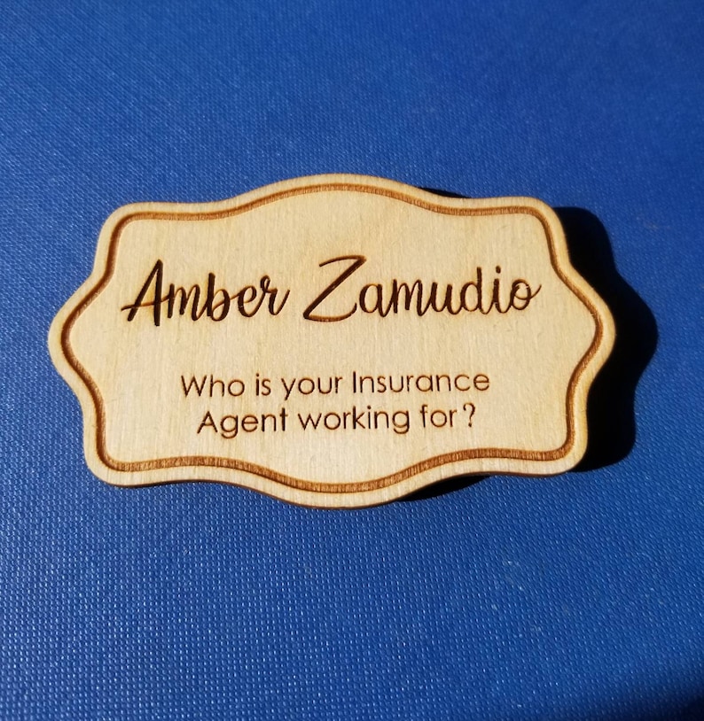 Custom Laser Cut and Engraved Wood Name Tag With Magnetic | Etsy