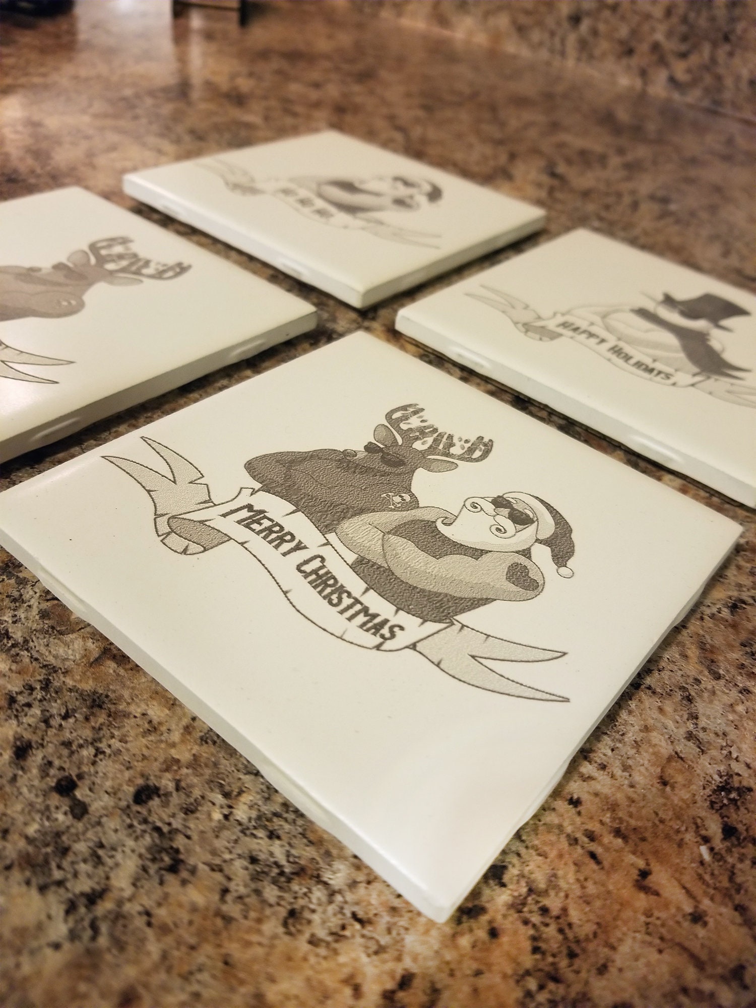 Biker Christmas Badass Santa Beefed up Reindeer and Tough - Etsy