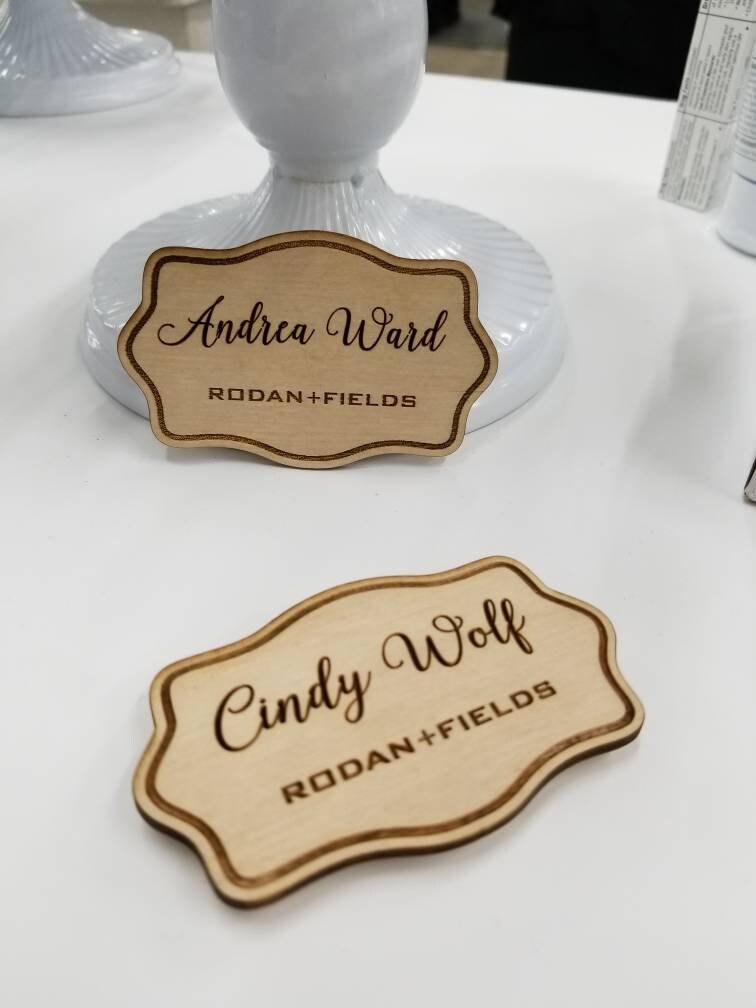 Custom Laser Cut and Engraved Wood Name Tag With Magnetic | Etsy