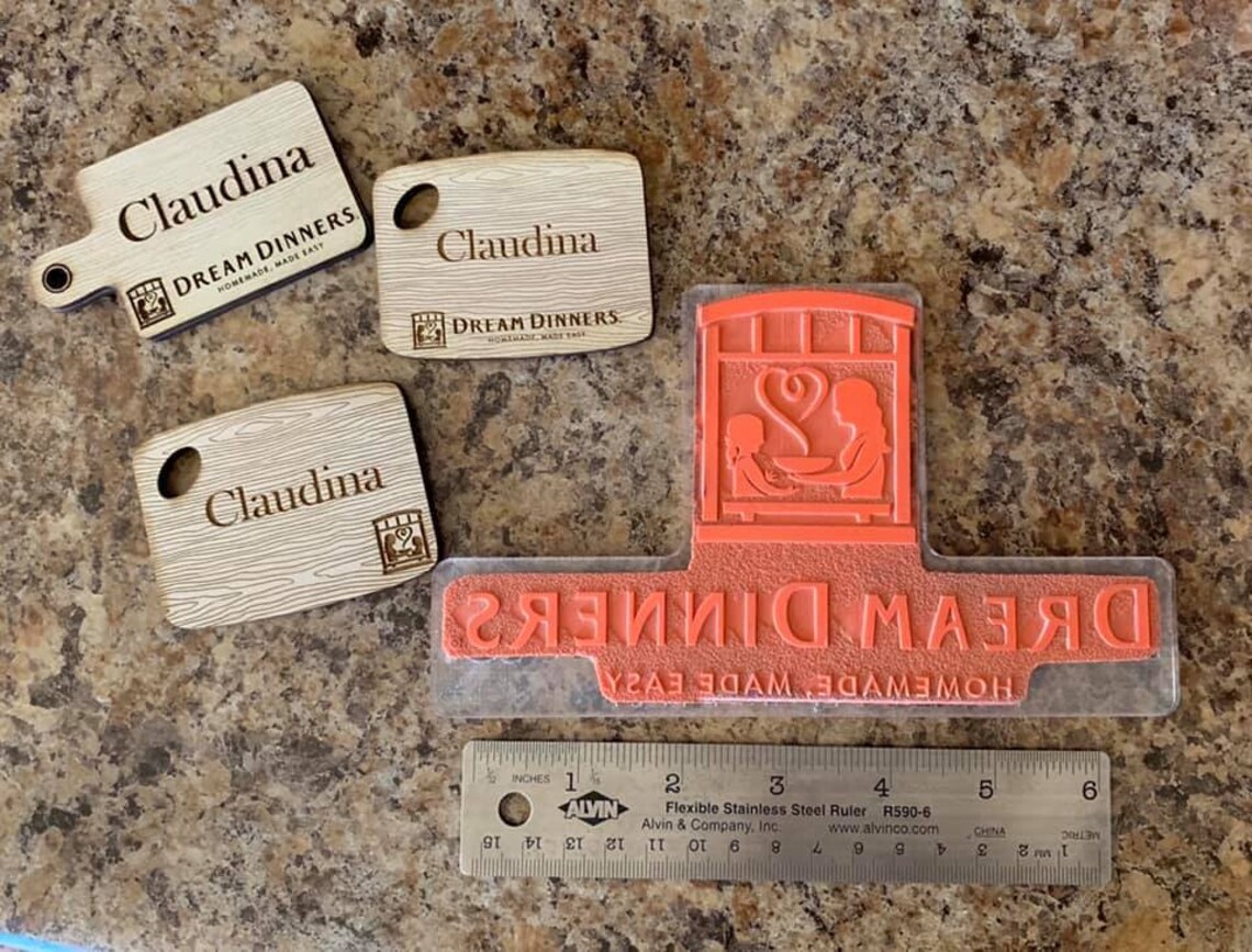 Custom Laser Cut and Engraved Wood Name Tag With Magnetic | Etsy