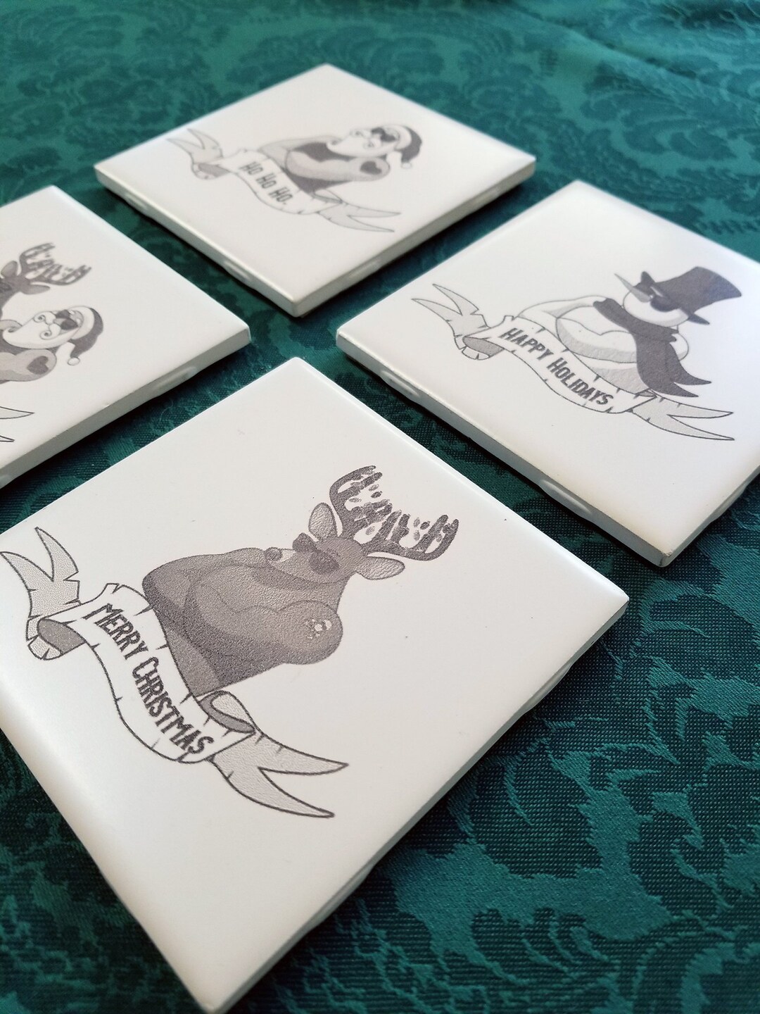 Biker Christmas Badass Santa, Beefed up Reindeer, and Tough Snowman - Etsy