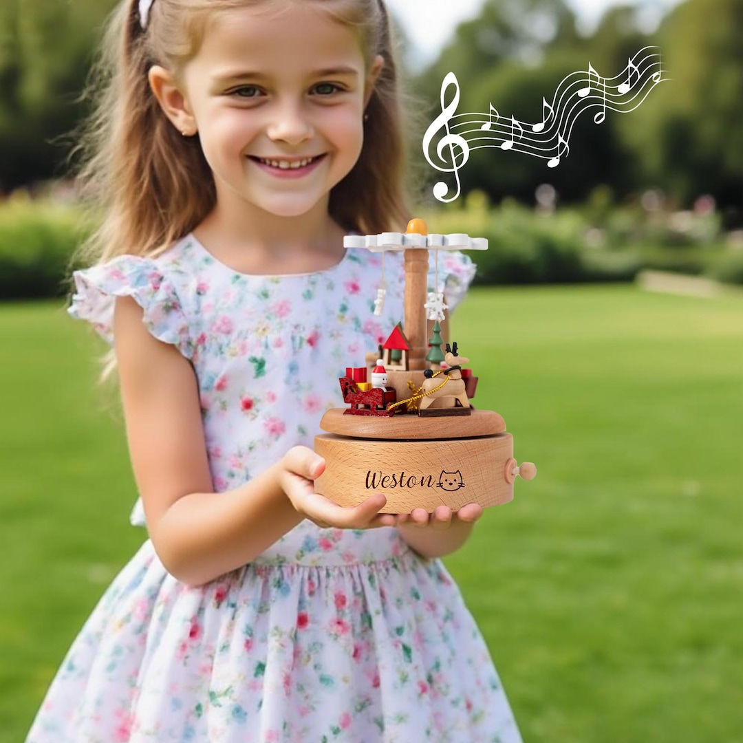Engraved Kids Music Box, Personalized Memory Keepsake, Baby 1st ...