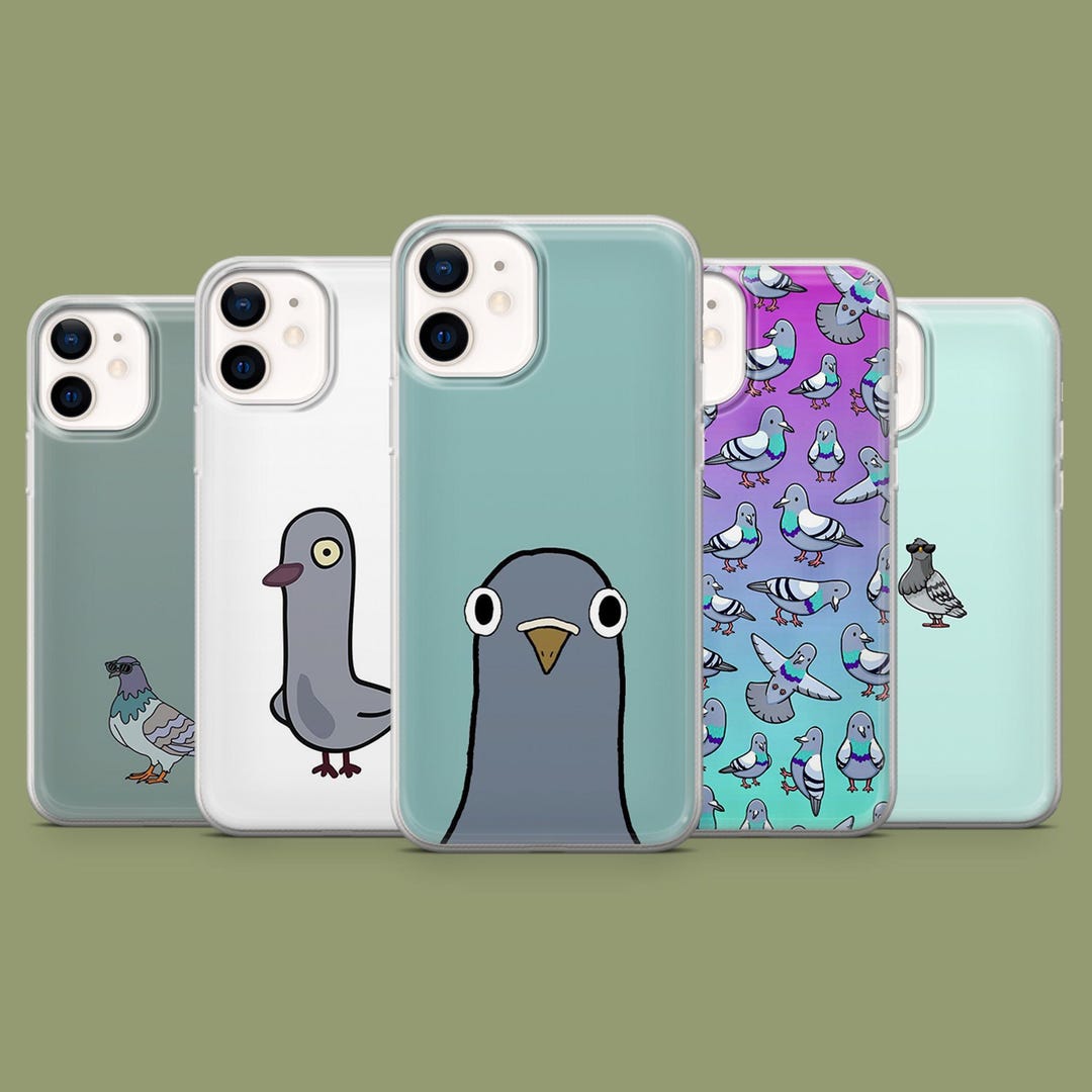 Pigeon Phone Case Funny Meme Cute Bird Cover for 17, 17pro, 16, 15, 14 ...