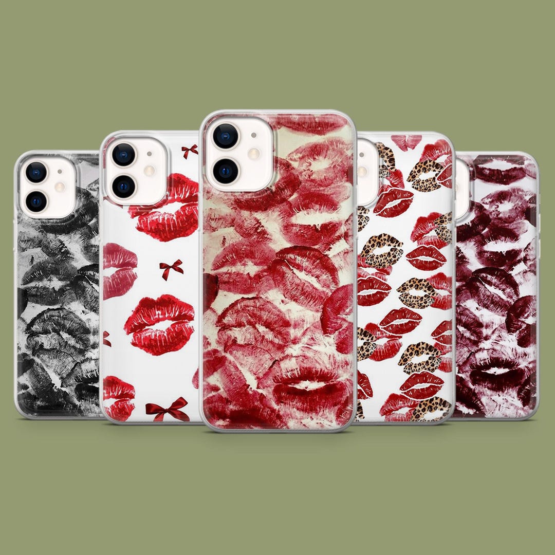 Red Lipstick Phone Case Kissmark Girly Kisses Cover for 17, 17pro, 16 ...
