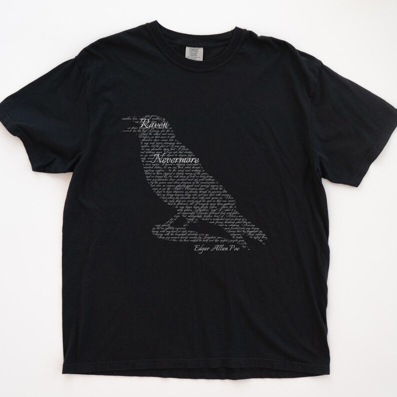 Raven Nevermore Edgar Allan Poe Shirt, Great Book Lover's Gift, Gothic ...