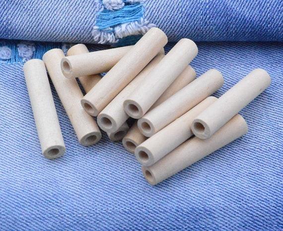 20pcs Wooden Tubes Unfinished Wood Tube Beads Cylinder Shape - Etsy