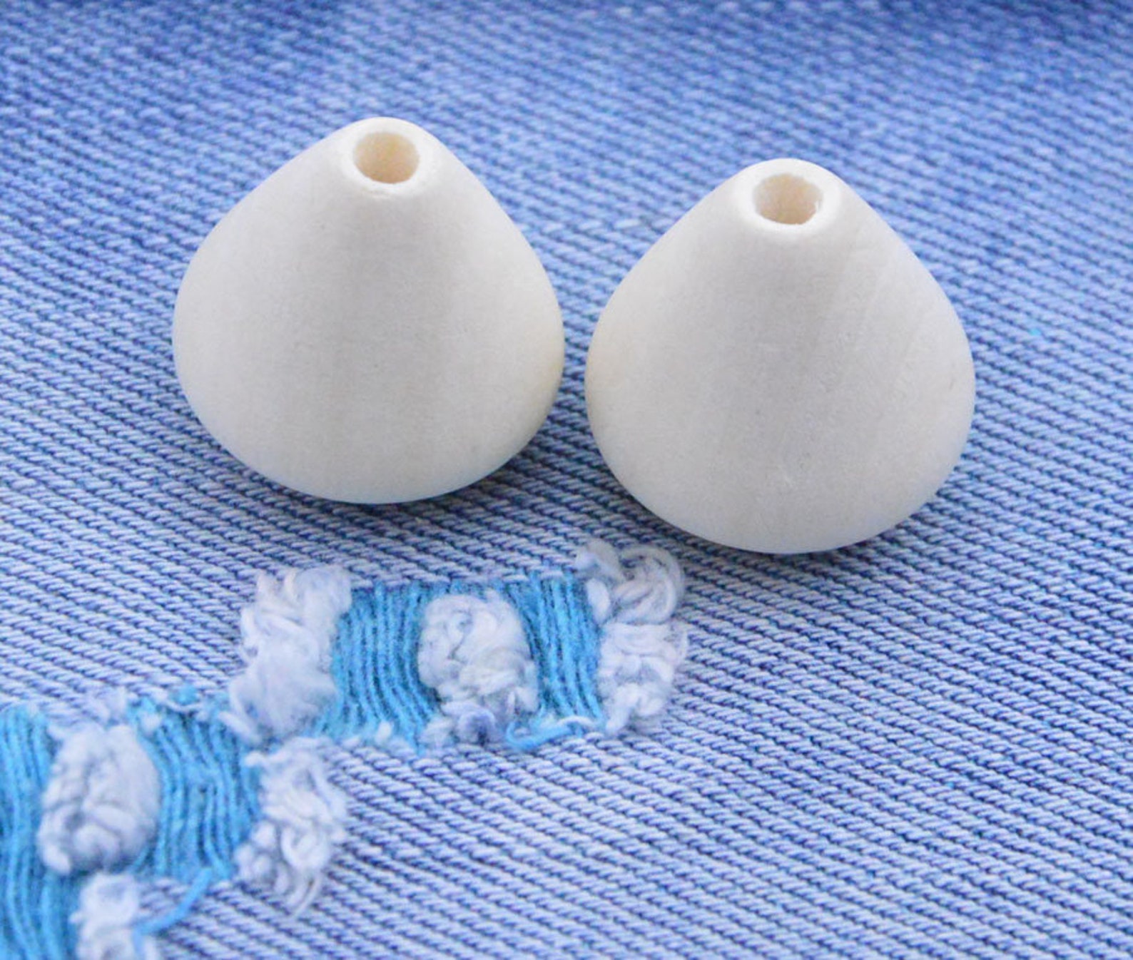 20 Pcs Wooden Beads, Unfinished Cone Shape Wood Beads, Curved Wood Cone ...