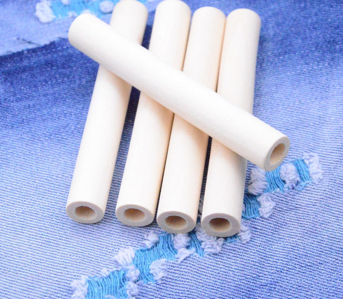 8 Wooden Tubes, Wooden Pipes, Unfinished Wood Tubes 100x14mm - Etsy