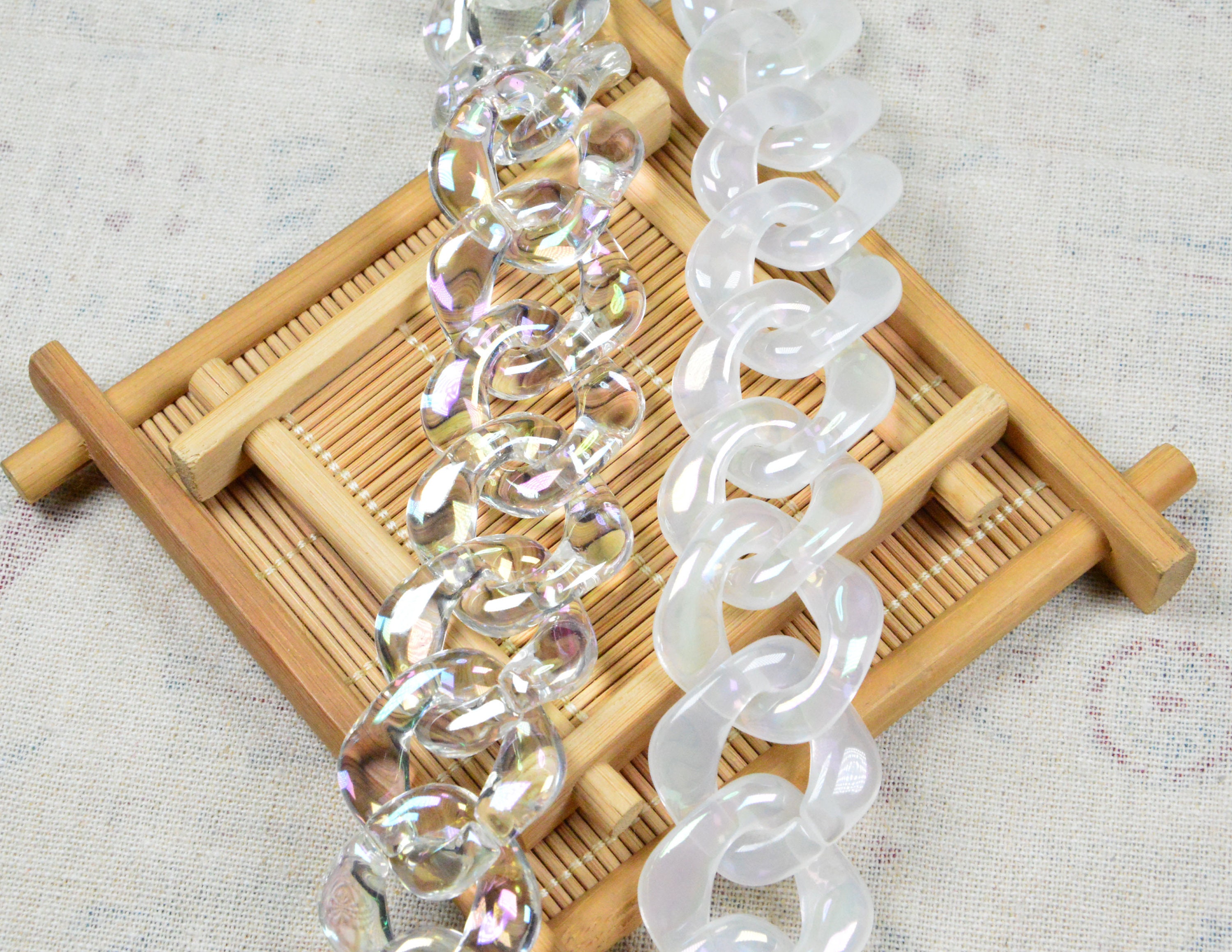 Iridescent Clear Acrylic Chain, Large Chunky Plastic Chain Choker, Open ...