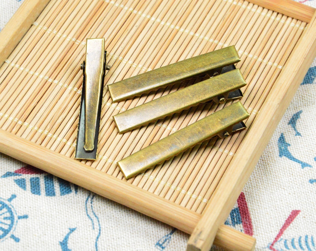 50 Pcs Antique Bronze Flat Metal Hair Clips, Alligator Clips 46x7mm - Etsy