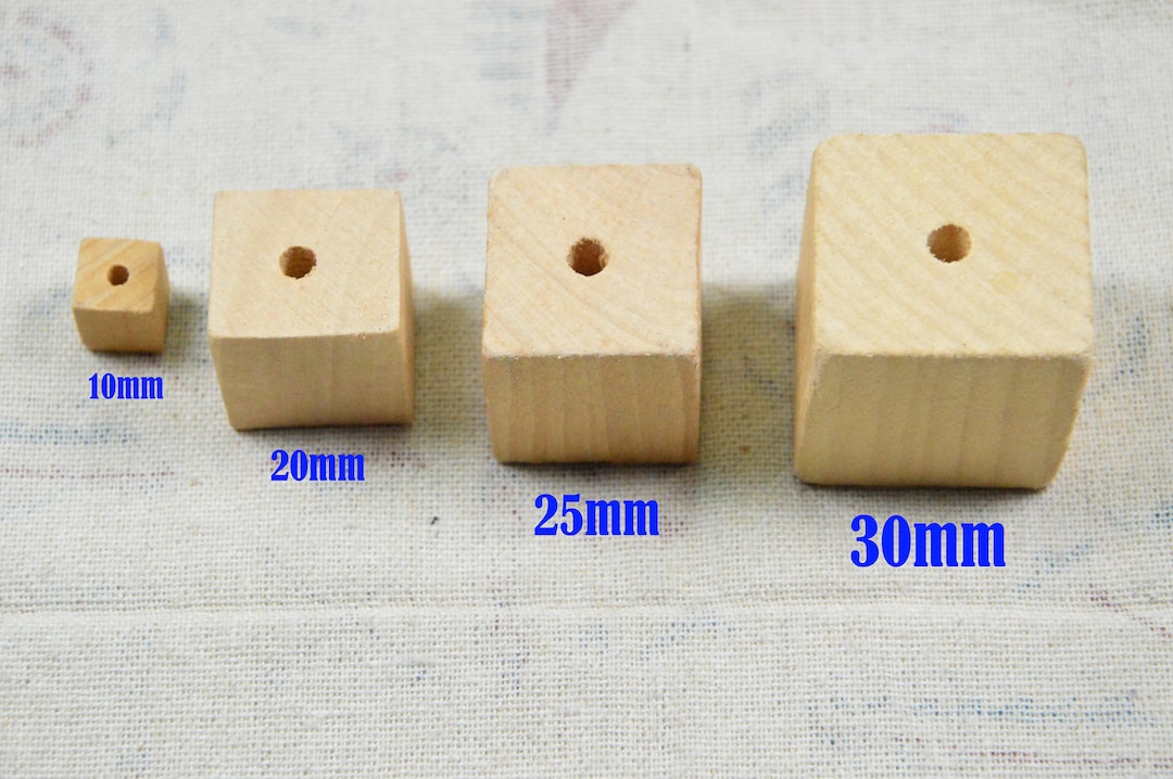 10mm/20mm/25mm/30mm Unfinished Wooden Cubes, Square Wooden Beads - Etsy