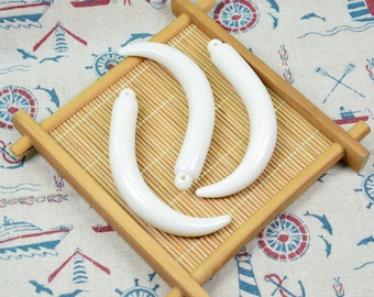 10 Pcs Ivory Plastic Sharp Animal Teeth Charm Pendant 14x57mm - Etsy