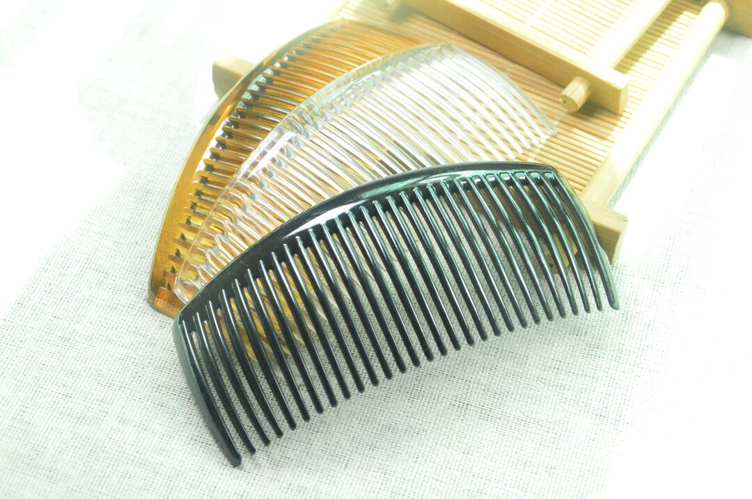 10 Pcs Black/clear/brown Plastic Hair Combs, 29teeth Plastic Combs ...
