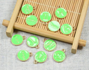 12mm Zodiac Signs Gold Round Zodiac Charms Stainless Steel - Etsy