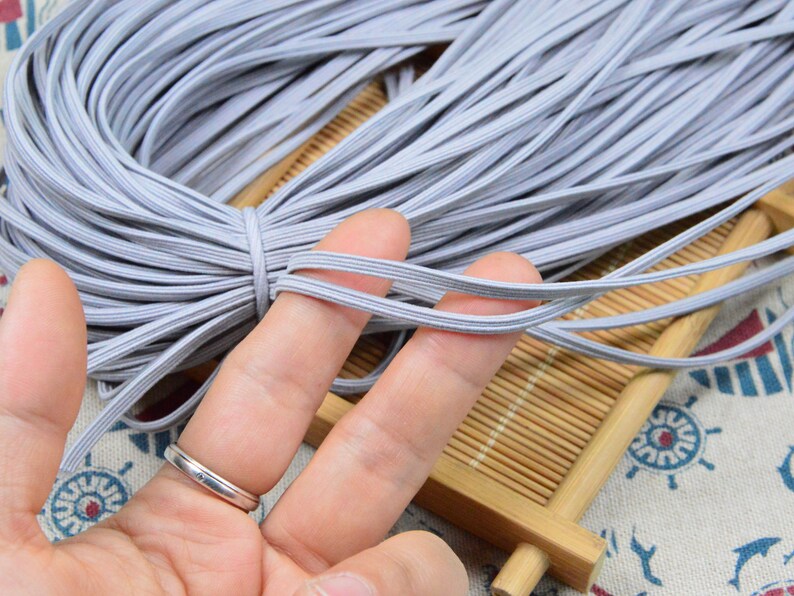 100 Yds Grey Flat Elastic Cord Stretch Cord 3x2mm | Etsy