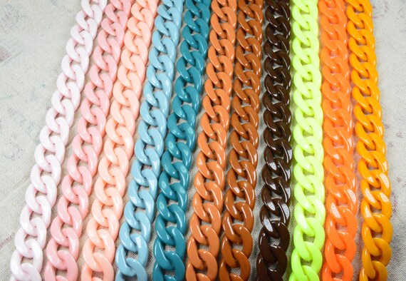 Flat Twist Open Link Plastic Chain DIY Handmade Chain 11 - Etsy