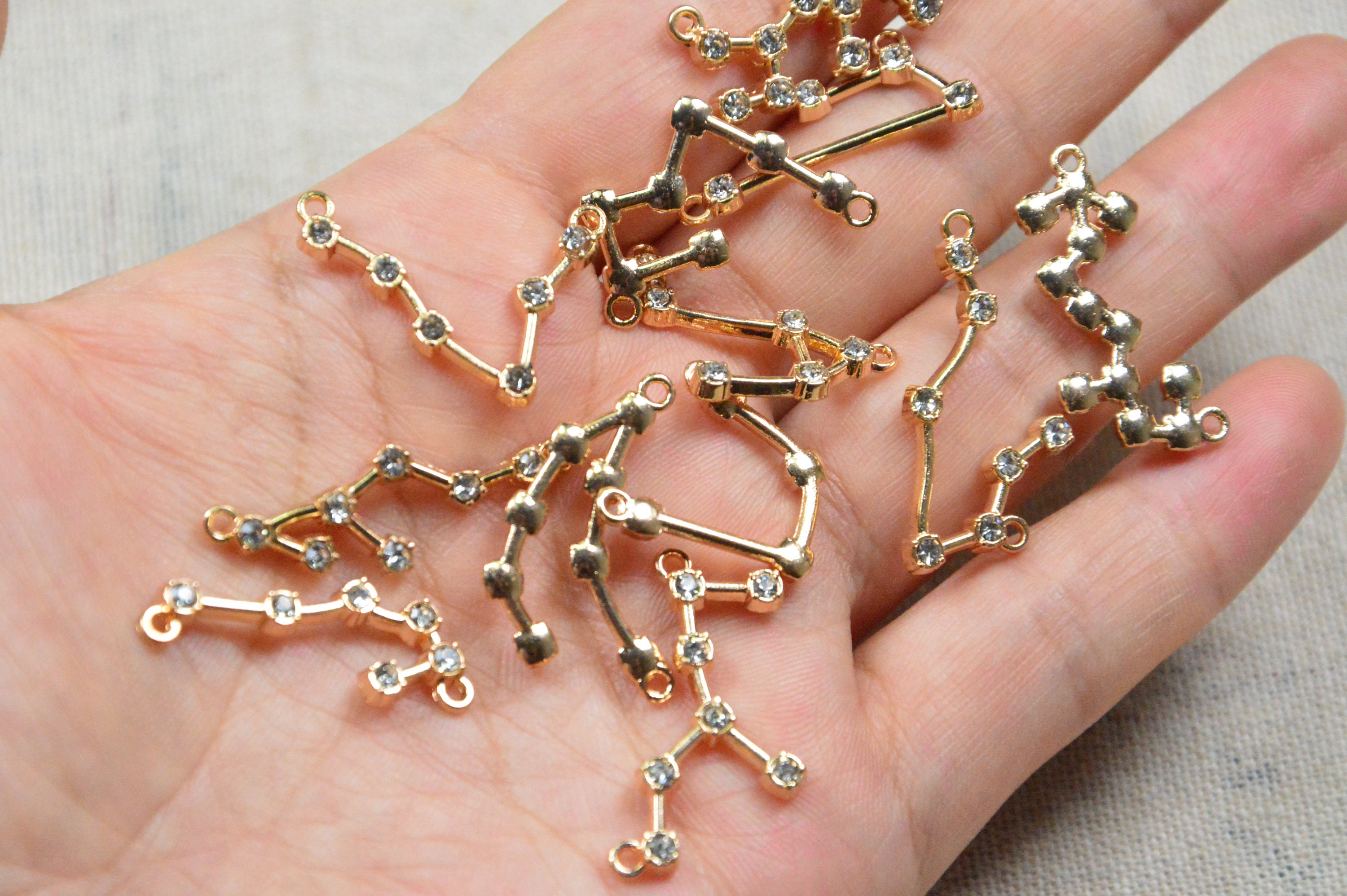 1 Full Set 12 PCS Zodiac Sign Charms Astrology Crystal Zodiac - Etsy