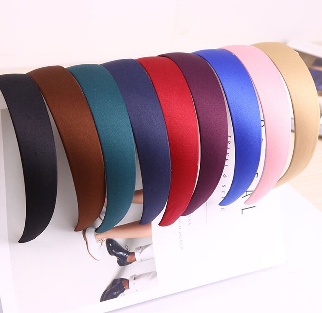 30mm Satin Headband, 10pcs Satin Hair Bands, Satin Fabric Covered ...
