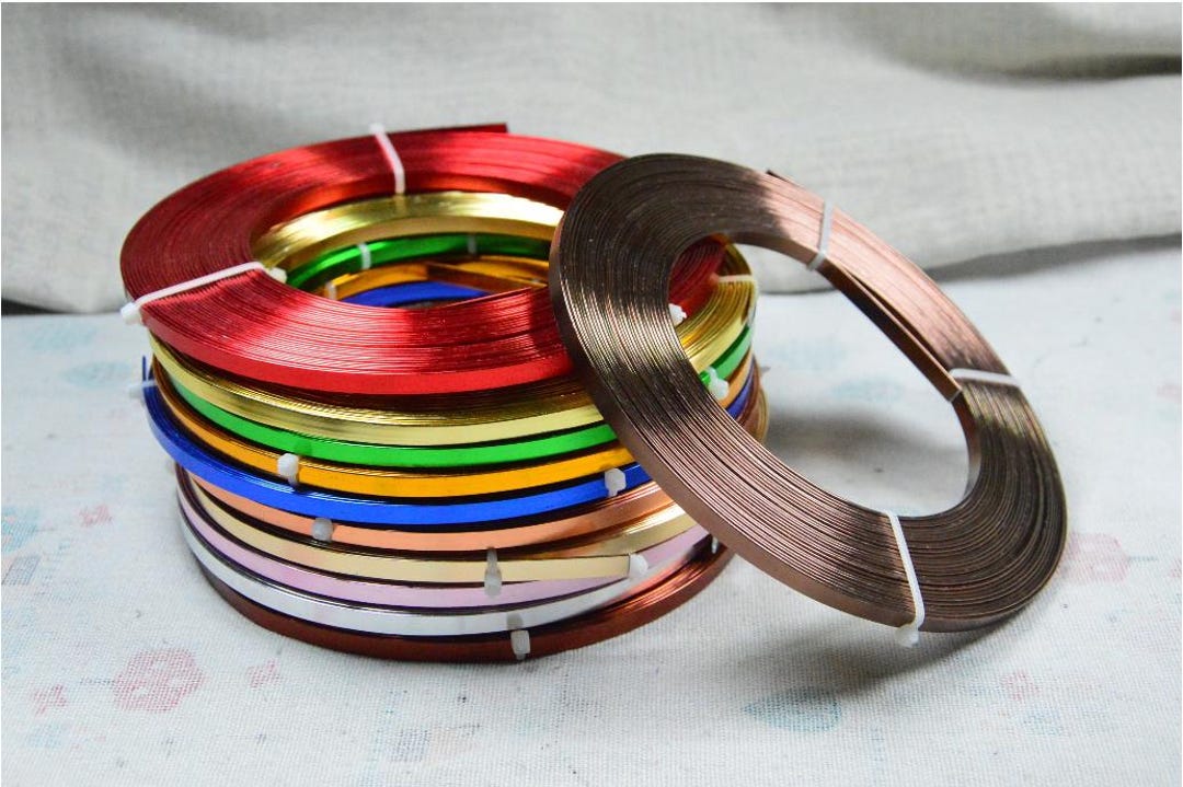 10m/roll Flat Aluminum Wire, 5x1mm Flat Wire Jewelry Aluminum Strip ...