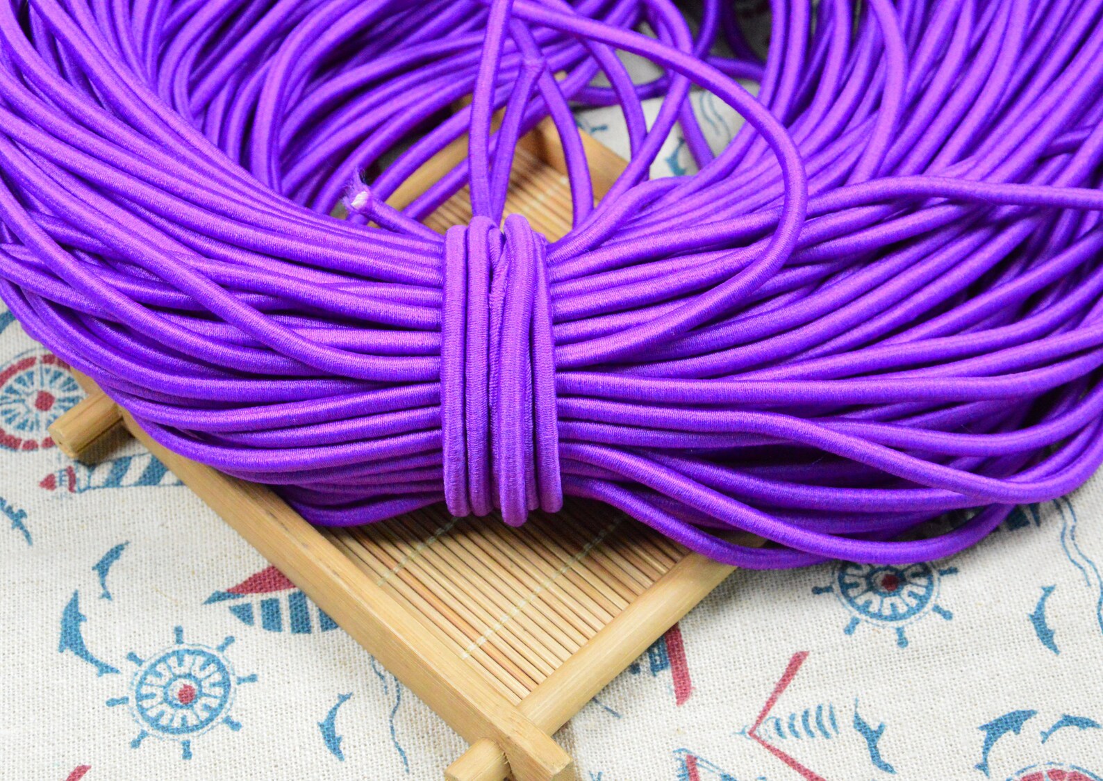 5 Yds Purple Round Elastic Cord 4mm Stretch Cord - Etsy