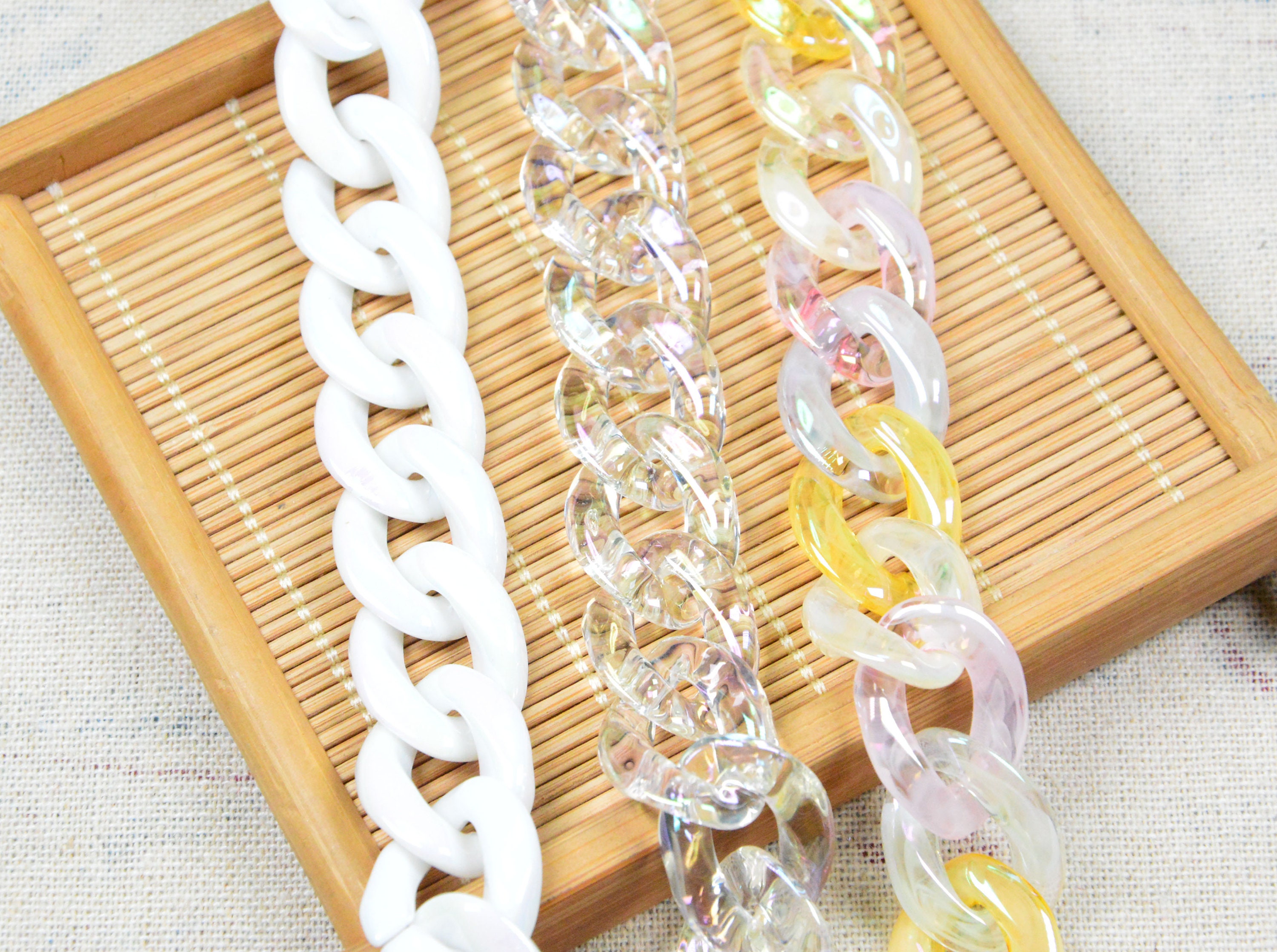 Iridescent Acrylic Chain Open Link Plastic Chain Necklace - Etsy