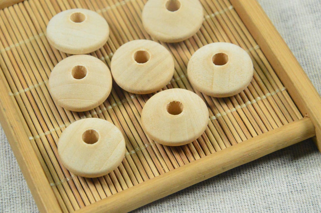 20 Pcs Wooden Abacus, Unfinished Abacus Shape Wood Beads, Curved Wooden ...