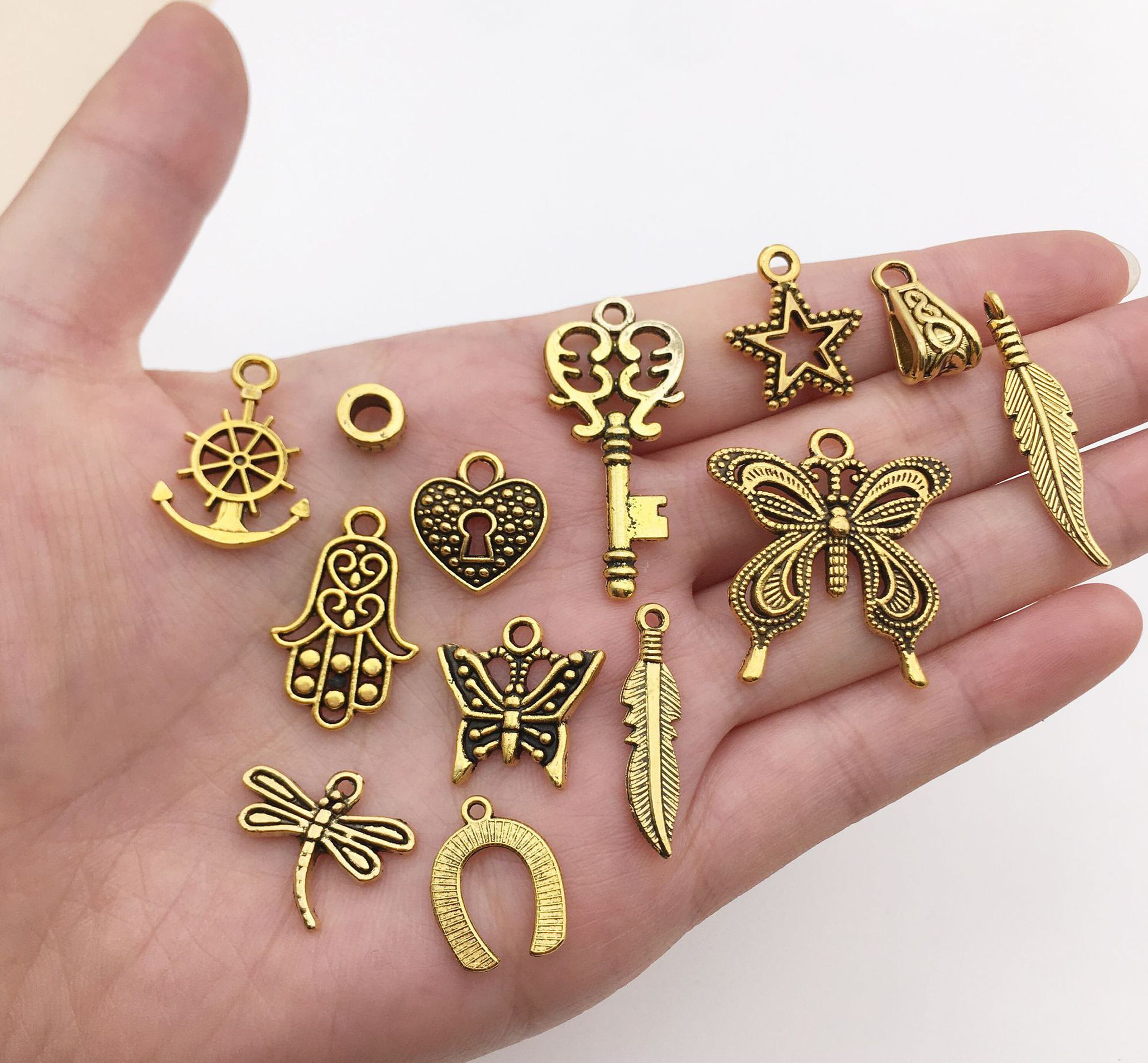 Collection 100 Antique Charms Assorted Antique Gold Charms - Etsy