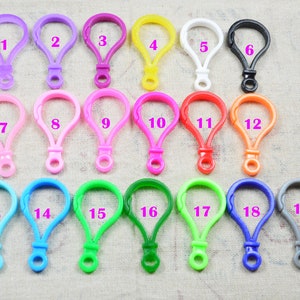 Large Plastic Key Chain Clasps, 19 Colors Jewelry Chain Hook Connector ...