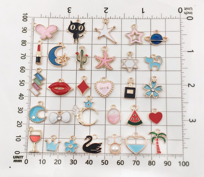 BULK Assorted 110 Enamal Charms Gold Plated Antique Charms - Etsy