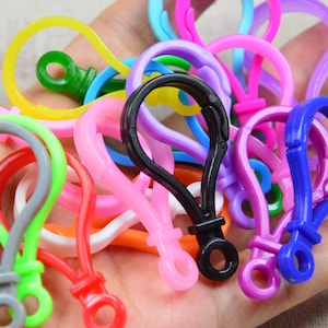 Large Plastic Key Chain Clasps, 19 Colors Jewelry Chain Hook Connector ...
