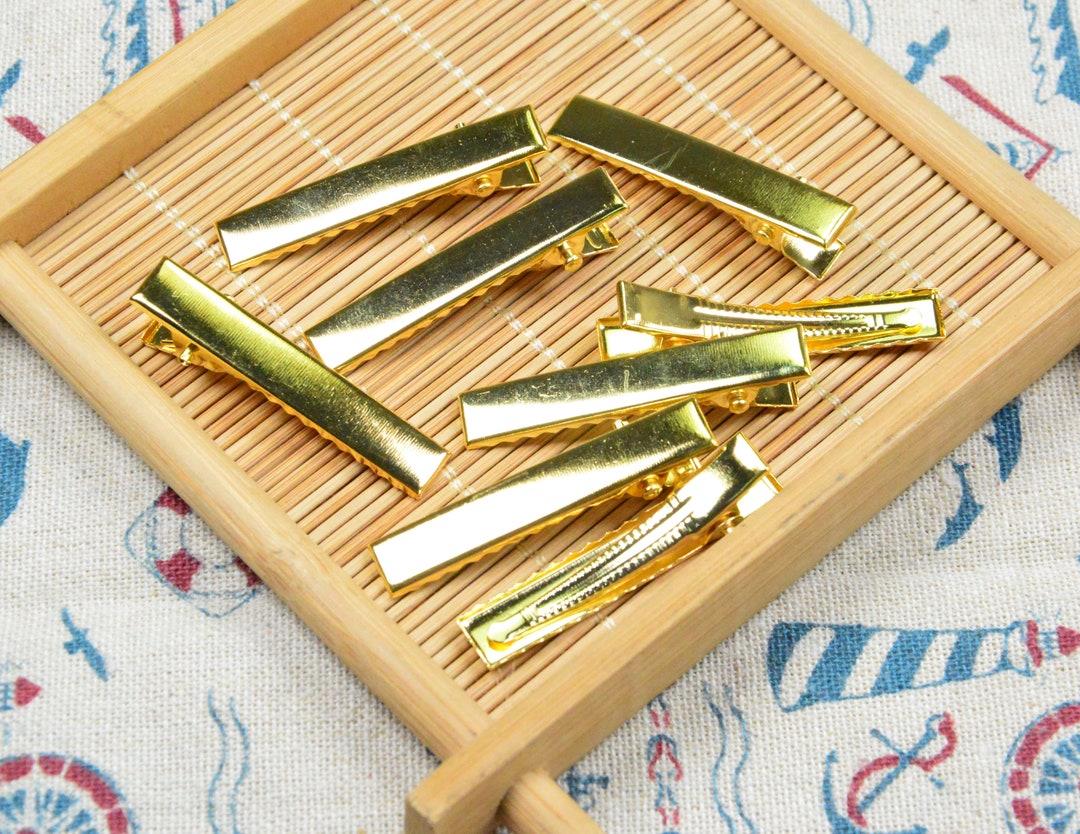 50 Pcs Flat Gold Metal Clips, Jewelry Alligator Hair Clips 41x7mm - Etsy