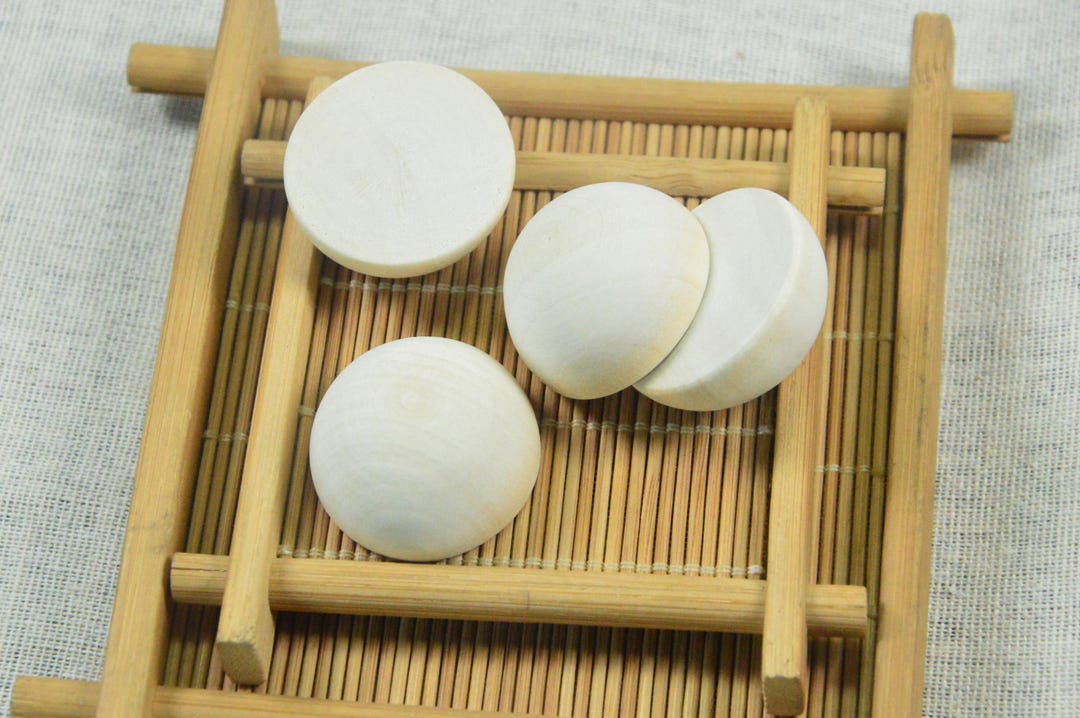 10 Pcs Half Wooden Beads, Unfinished Half Wood Beads, Half Split Balls ...