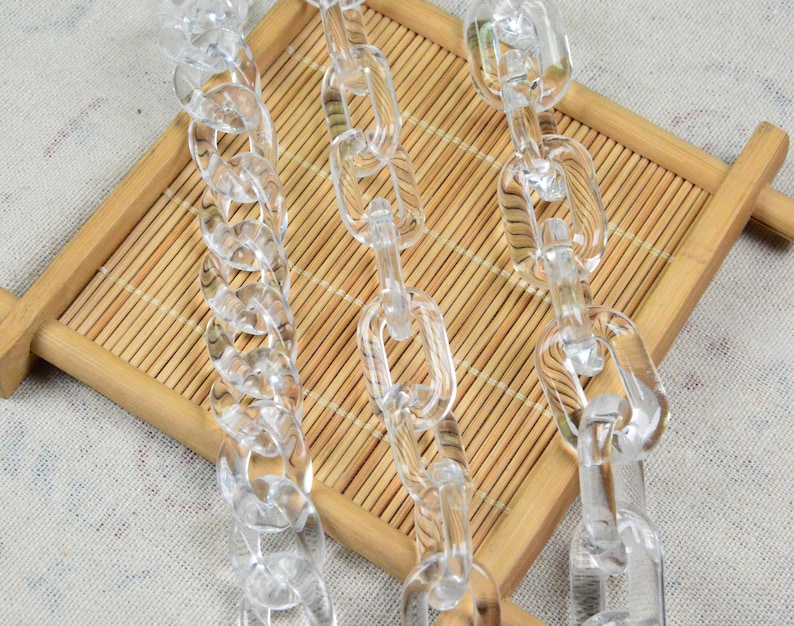 Transparent Acrylic Chain Clear Open Link Plastic Chain - Etsy