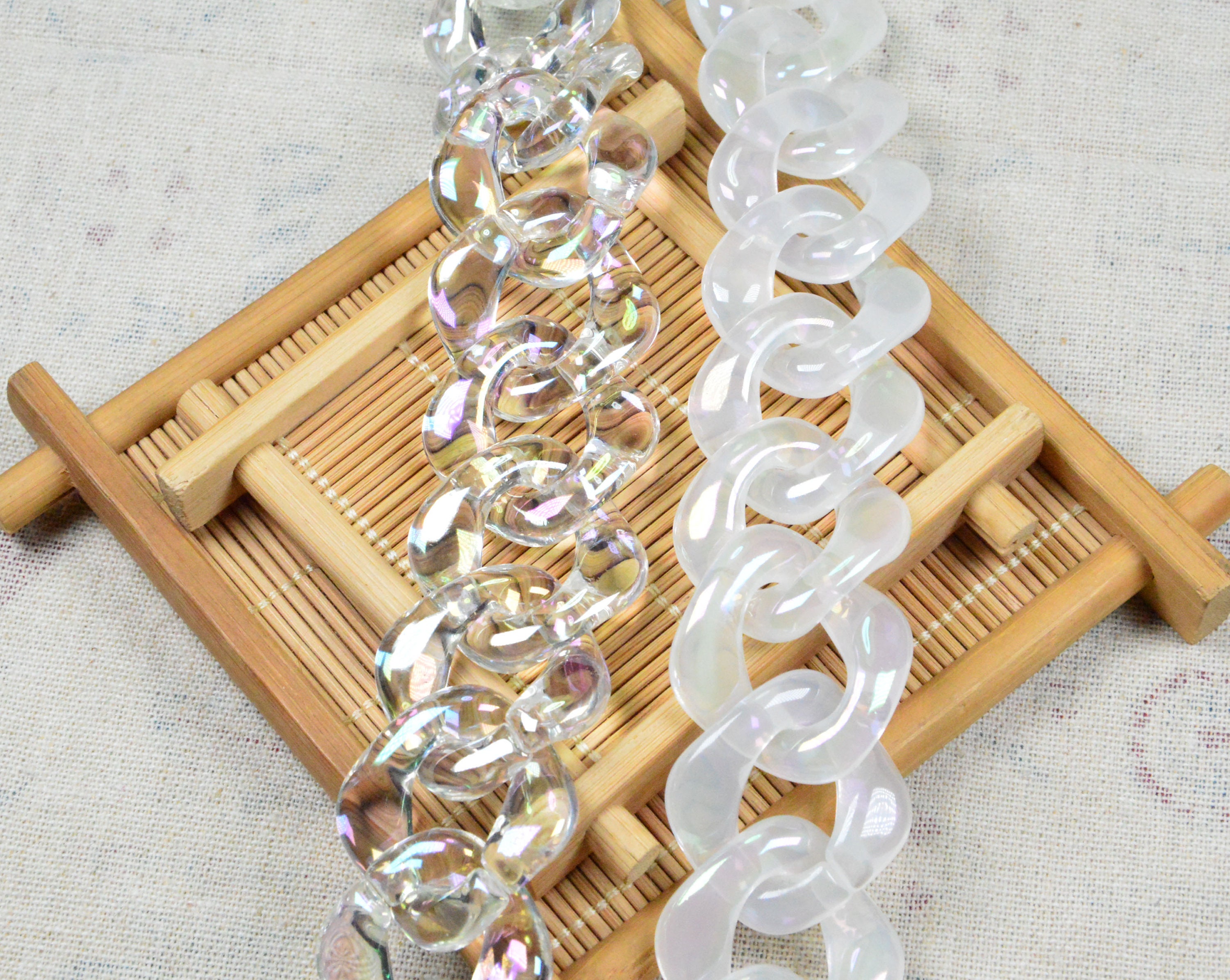 Iridescent Clear Acrylic Chain, Large Chunky Plastic Chain Choker, Open ...