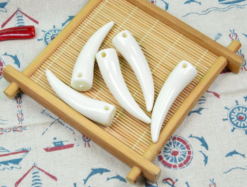 20pcs Ivory Plastic Animal Teeth Plastic Fangs Curved Sharp - Etsy