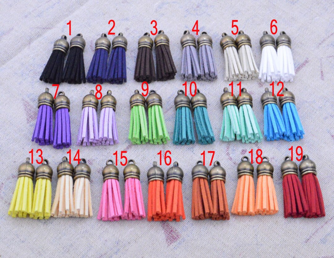 50pcs X 1.5'' Mini Tassels, Assorted Color Wholesale Tassels, Faux ...